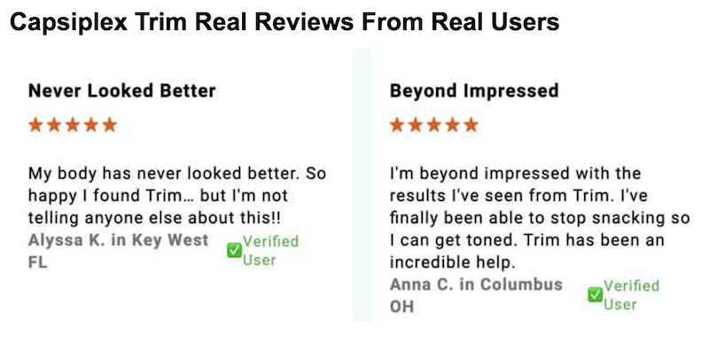 Capsiplex Trim Reviews – Real User Capsiplex Trim Review Before and ...