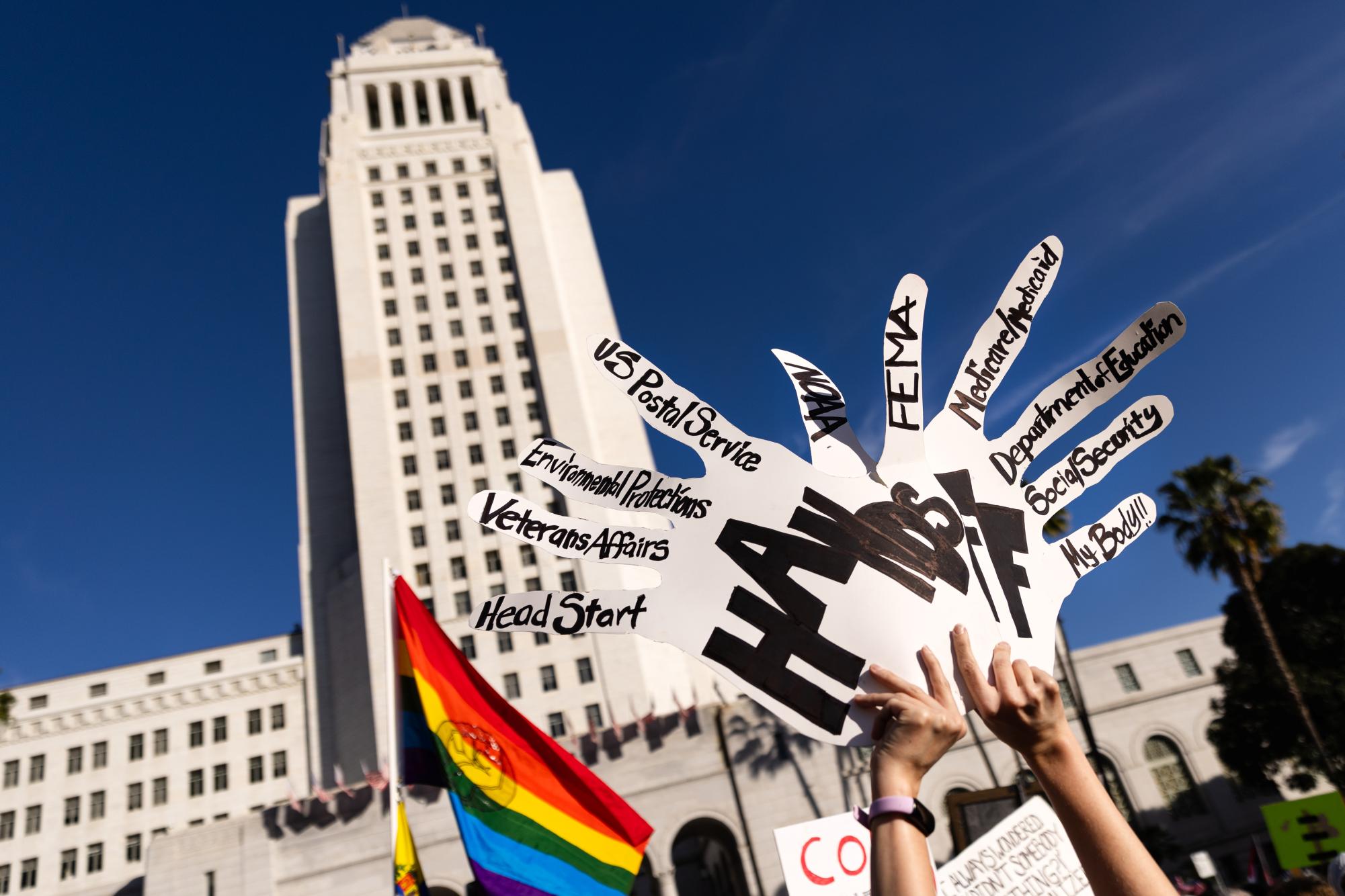 Thousands Flood Downtown L.A. in ‘Hands Off!’ Protest – Daily Sundial